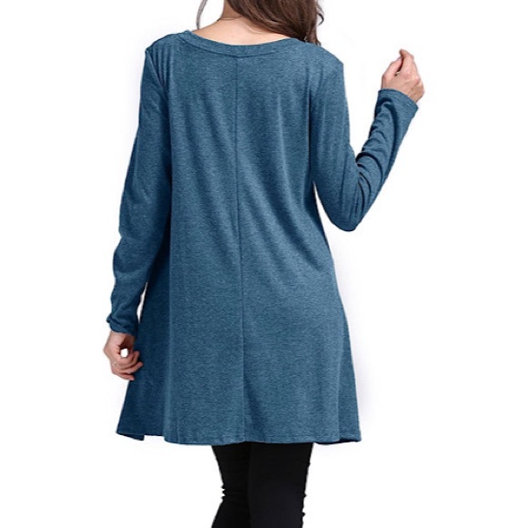 Sanifer | Tops | Plus Size Womens Tops Long Sleeve Tunics Round Neck ...